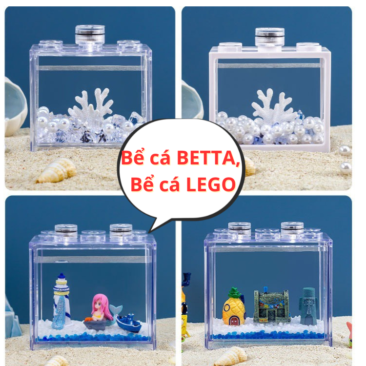 Bể cá LEGO,bể cá mini để bàn. Bể cá Betta mini bằng nhựa để bàn nhiều ...