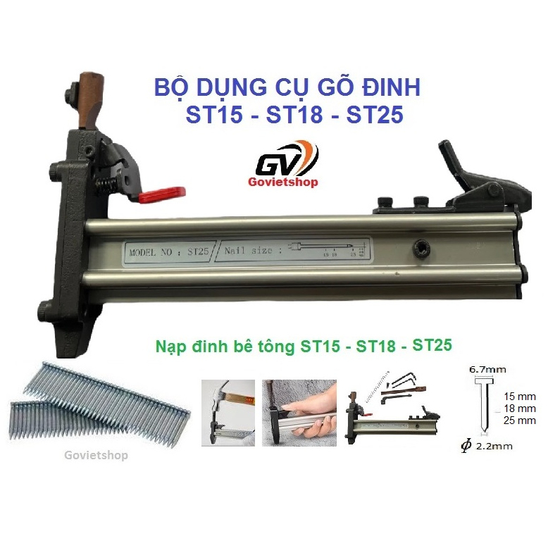 Bộ đóng đinh ST bê tông ST15 - ST18 - ST25 tự động, dụng cụ đóng đinh ST, Bộ gõ đinh | Shopee ...