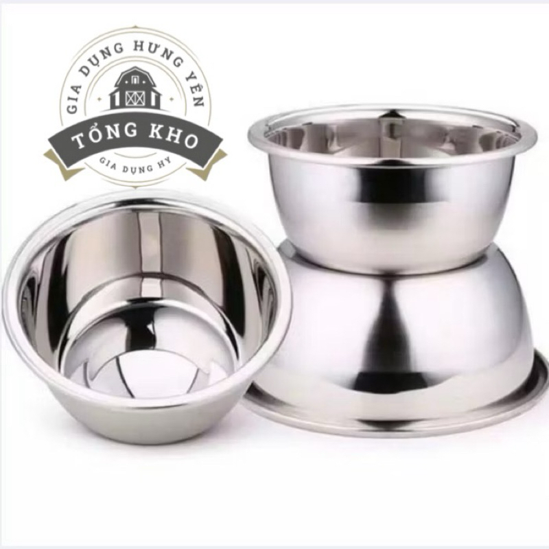 Thau inox Chậu Inox 304 - Âu Inox 304 Size 18-40cm Hàng Cao Cấp Nhập Khẩu Trực Tiếp Dày Dặn, Đẹp ...