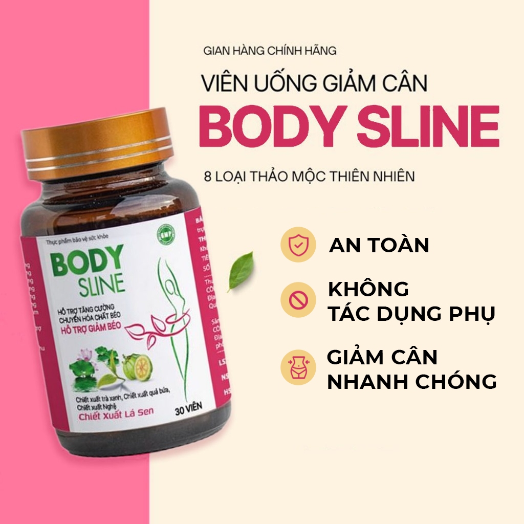 Viên uống Body Sline Giảm cân cấp tốc giảm nhanh 10kg cơ địa khó, béo ...