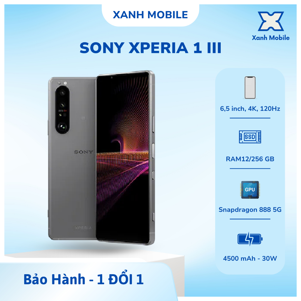 Điện thoại Sony Xperia 1 III (X1 Mark 3), ram 12/256 GB, Snapdragon 888 ...