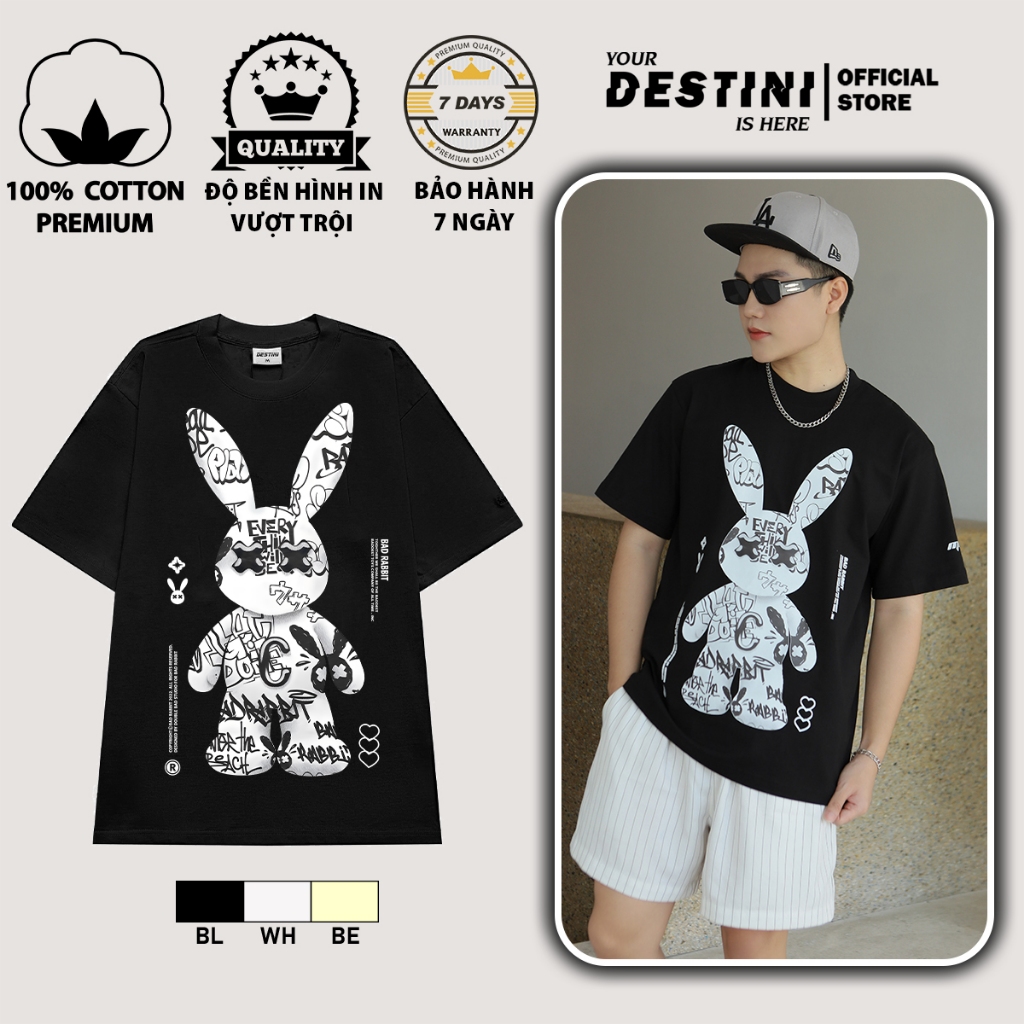 Áo Thun [Áo Phông] bad rabbits local brand unisex nam nữ form rộng tay ...