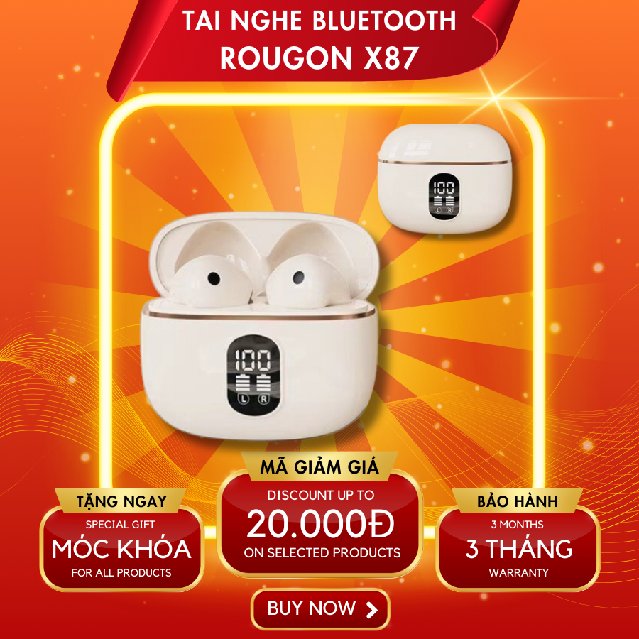 Tai Nghe Bluetooth ROUGON X87 TWS, Tai Nghe Không Dây Khử Tiếng Ồn Màn Hình | Shopee Việt Nam