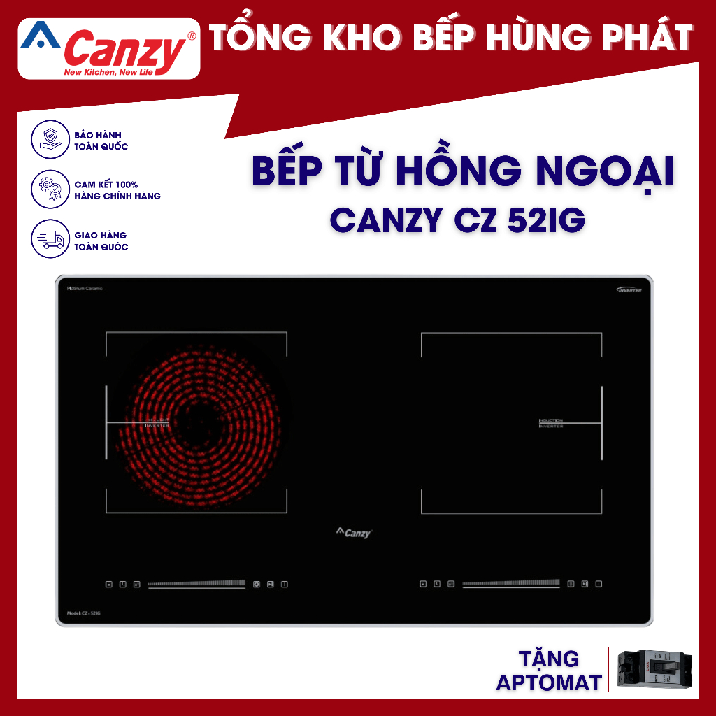 Bếp điện từ hồng ngoài canzy CZ52IG 1 từ 1 hồng ngoại Tích kiệm điện năng | Shopee Việt Nam