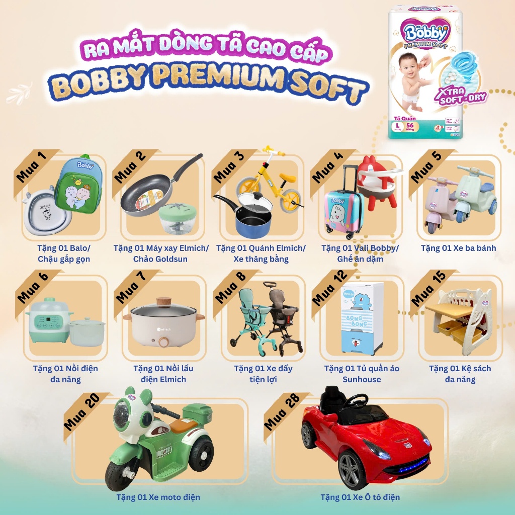(SẢN PHẨM MỚI) Tã quần Bobby Premium Soft cao cấp chính hãng đủ size ...