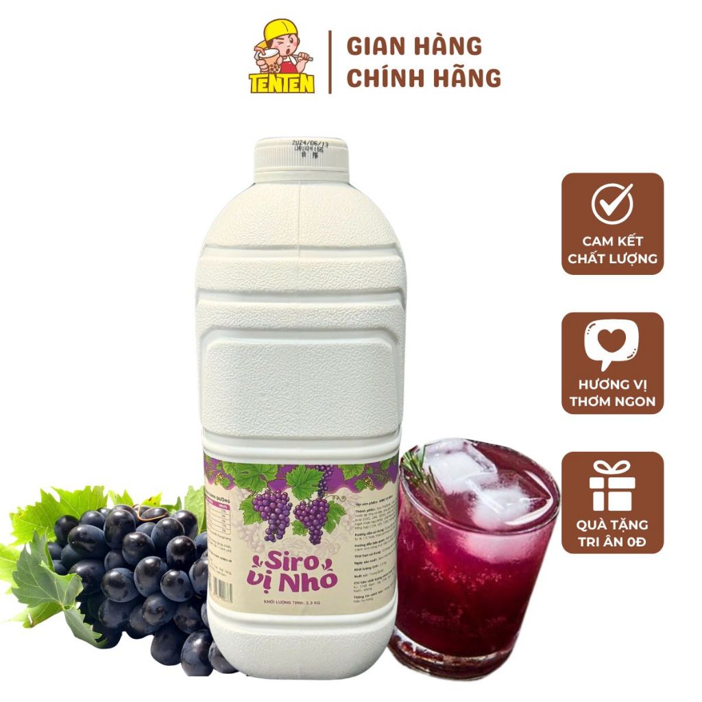 Siro Nho Đen / Siro Nho Tím TENTEN | Nguyên Liệu Pha Chế Can 2.3kg | Shopee Việt Nam