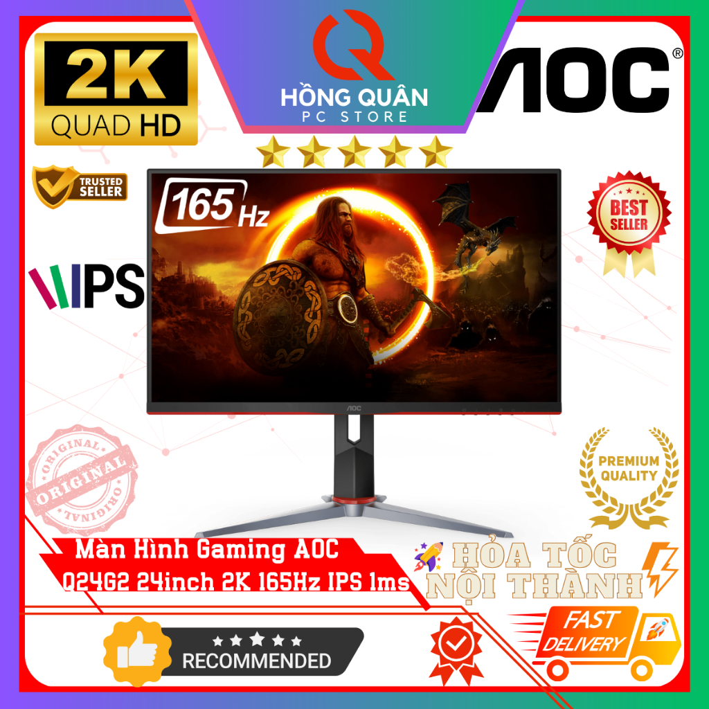 Màn Hình Gaming AOC Q24G2 24inch IPS 2K 165Hz G-Sync HDR 1ms Chuyên Game New - Hàng Chính Hãng ...