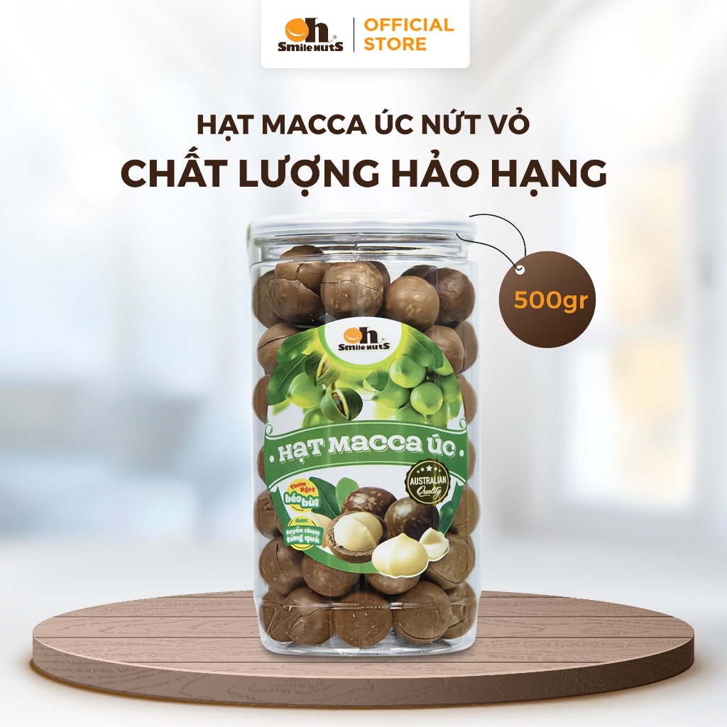 Macca Úc Nướng Nứt Vỏ Smilenuts - Khối Lượng 500g/454g/215g | Shopee Việt Nam