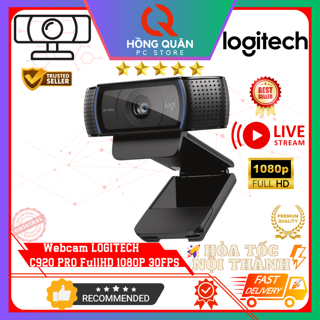 Webcam Logitech C920 PRO Full HD 1080P 30FPS Mic Kép To Rõ, Tự Động Lấy ...