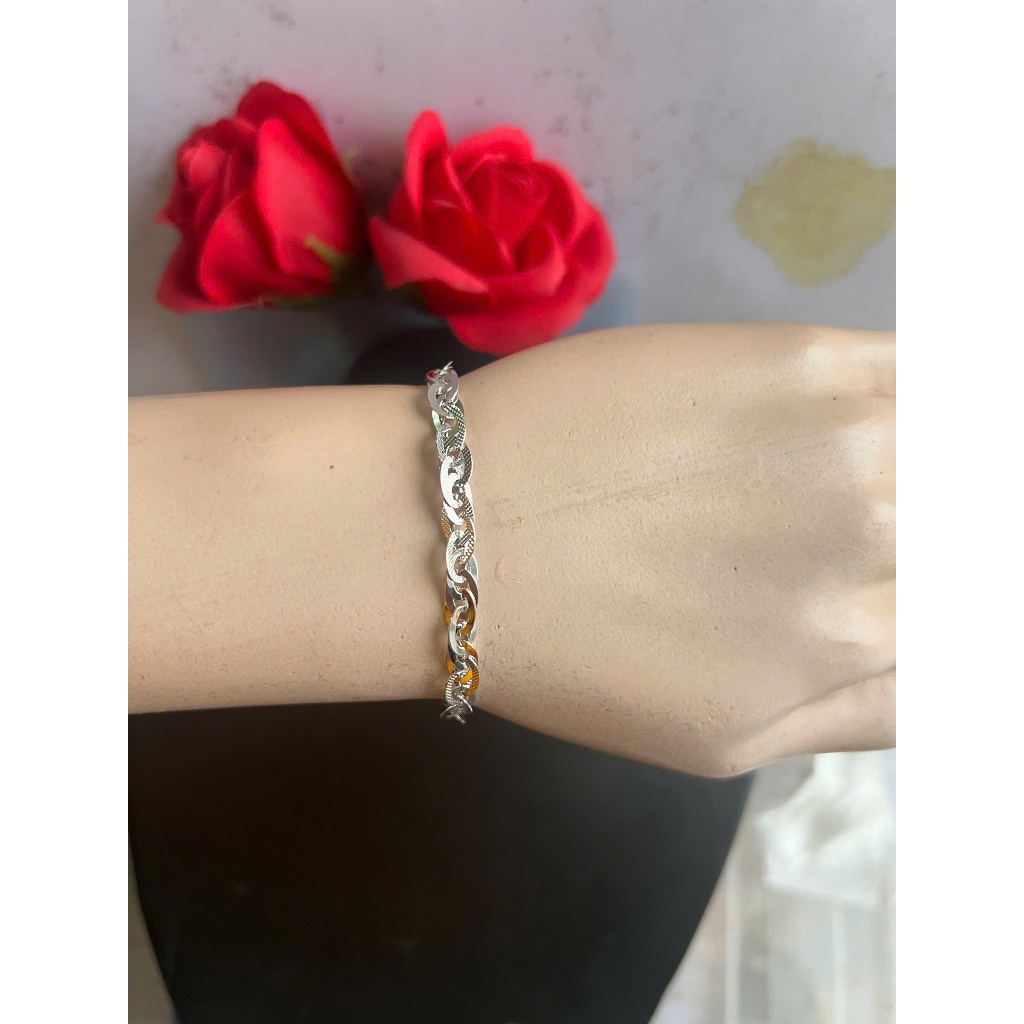 Lắc tay bạc khắc S925 xi bạch kim đeo như vàng trắng bản xích rộng nhất 6 li dài 16 + 3 cm hàng ...