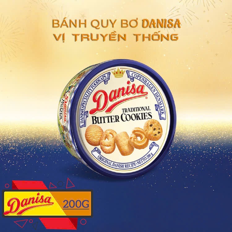 Bánh Quy Bơ Danisa Hộp 200G - Bánh nhỏ gói tháp, gói giỏ quà | Shopee ...