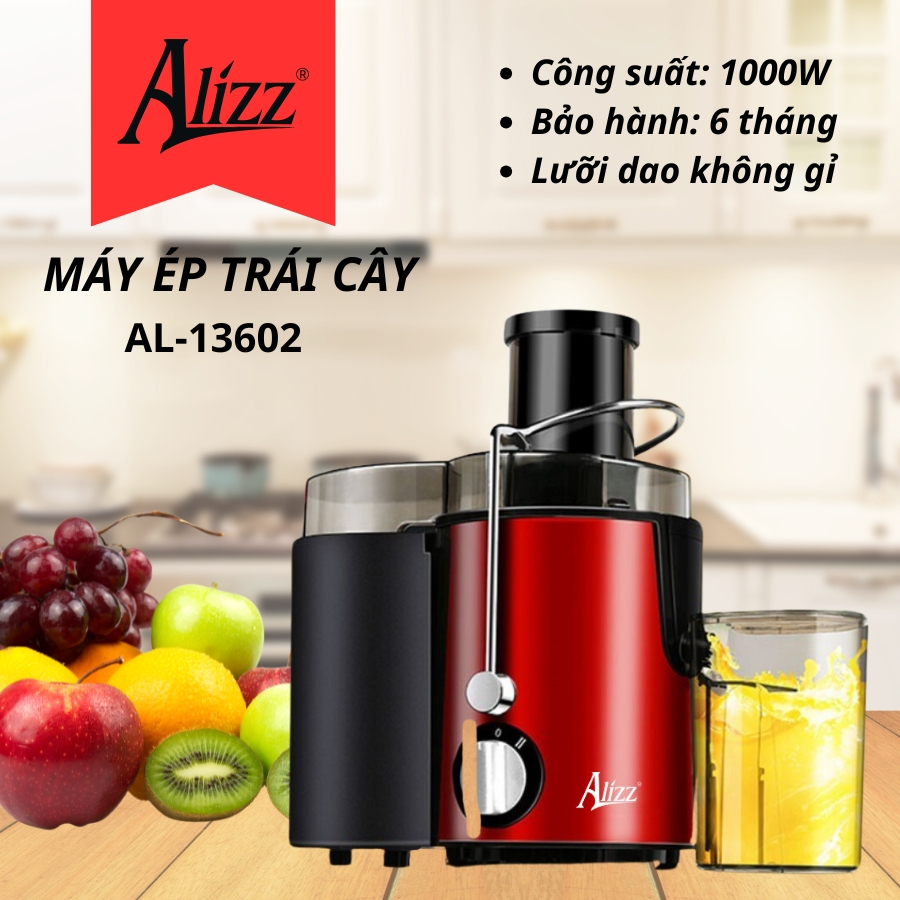 Máy Ép Trái Cây ALIZZ AL 13602 Máy Ép Chậm Siêu Mạnh Công Suất 1000W Máy Ép Hoa Quả Đa Năng ...