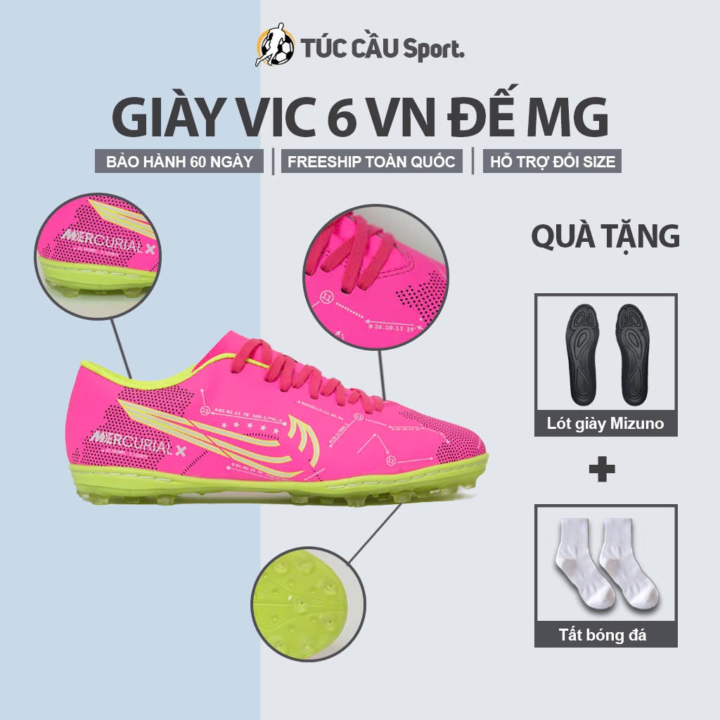 Giày bóng đá Vic 6 VN đế MG phù hợp chơi mặt sân cỏ nhân tạo lẫn tự ...