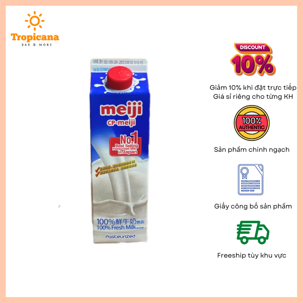Sữa tươi thanh trùng MEIJI (xanh dương) - Hộp 946ml | Shopee Việt Nam