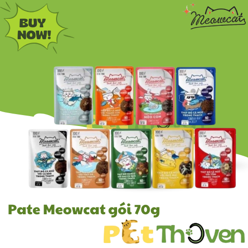 Combo 10 Gói Pate Meowcat Gói 70g - Pate Ướt Cho Mèo Sản Xuất Tại Việt Nam Đủ Vị | Shopee Việt Nam
