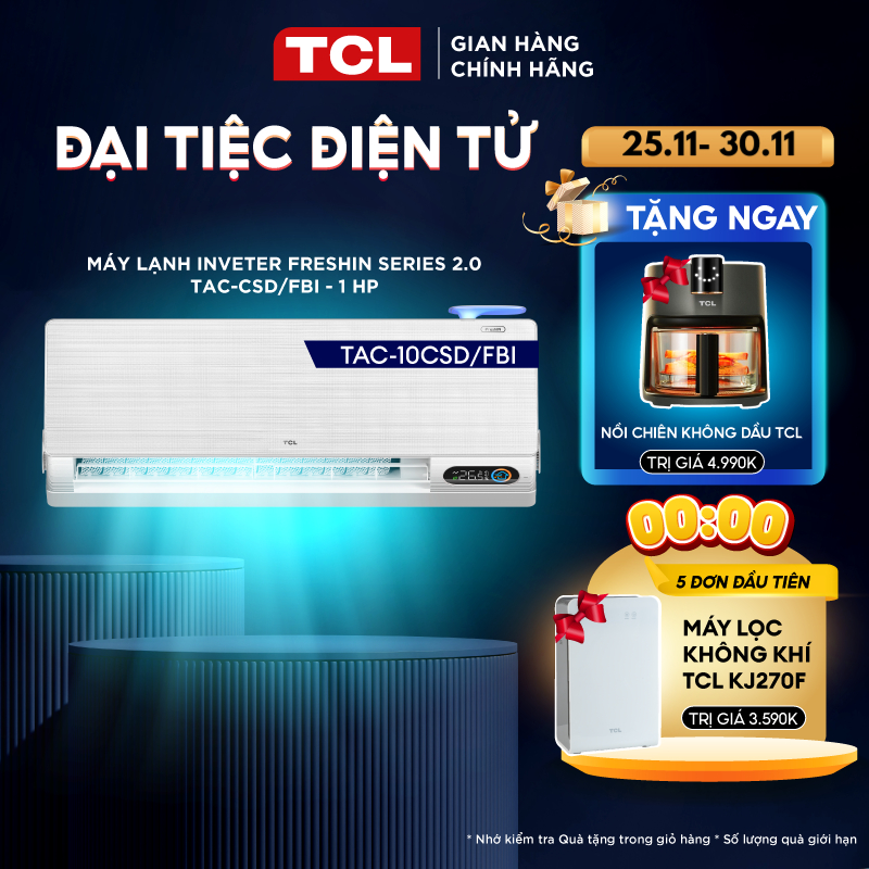 chính hãng Máy lạnh Inverter TCL FreshIN series 2.0 TAC-10CSD/FBI ...