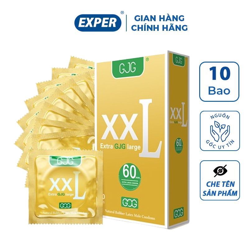 Bao cao su size lớn 60mm GJG XXL, bcs size to siêu mỏng nhiều gel kéo dài thời gian quan hệ ...