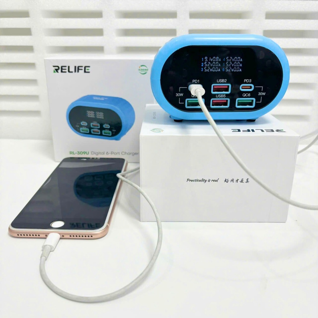 Bộ Sạc Nhanh Báo Dòng 6 Cổng Relife RL-309U Siêu Bền | LPK Mobile ...