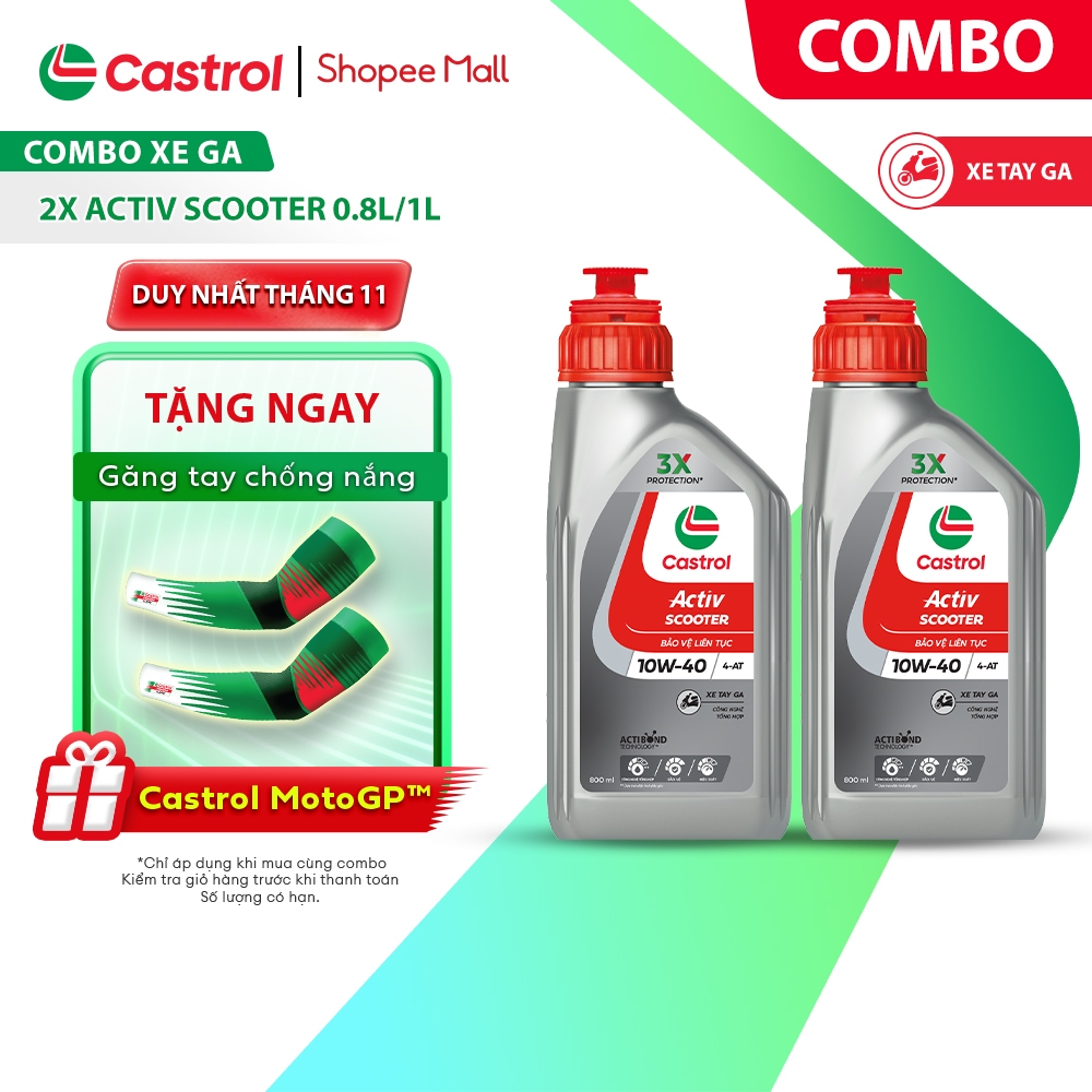 [LIVESTREAM] - Combo 2 Dầu nhớt xe tay ga Castrol ACTIV SCOOTER 10W-40 ...