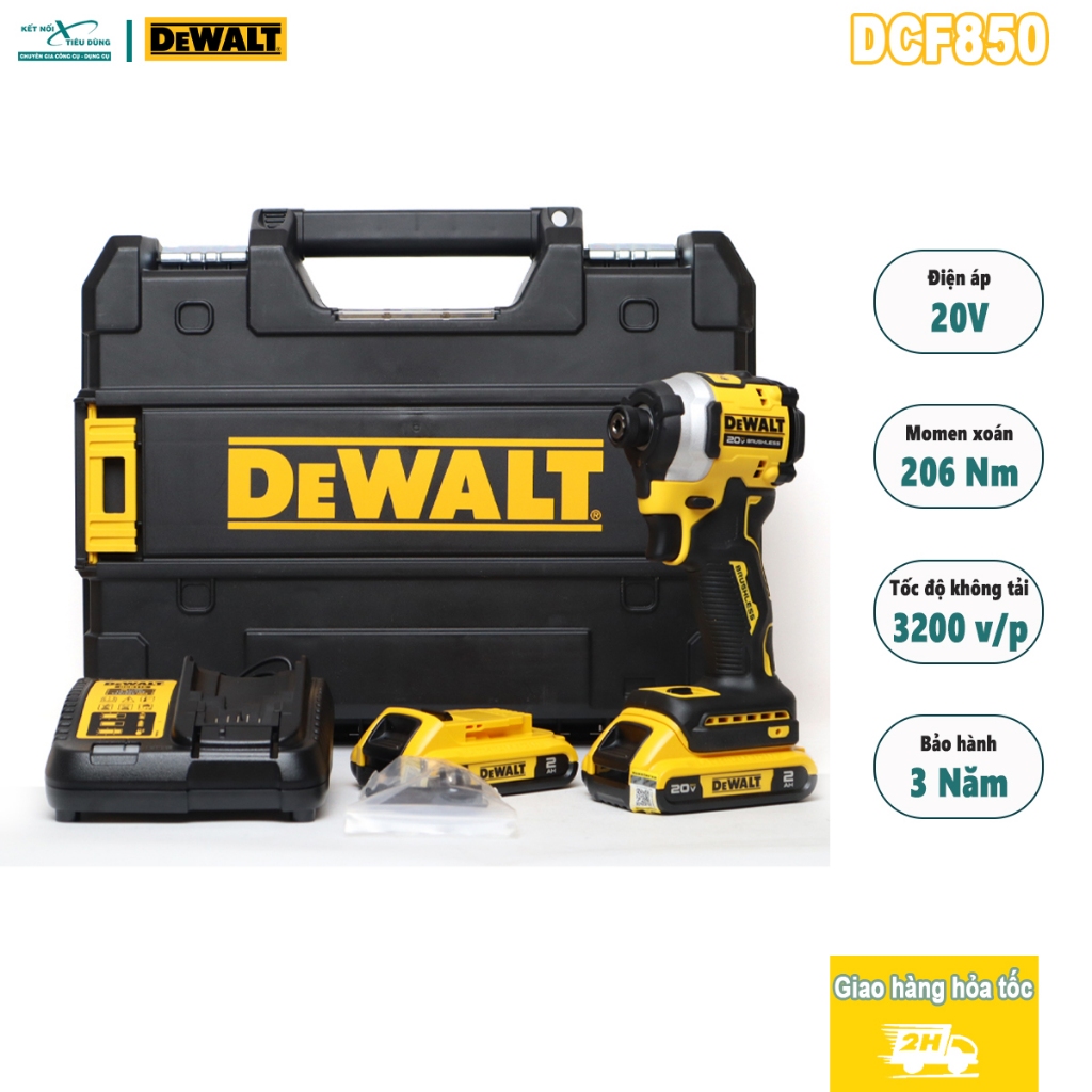 Máy vặn vít dùng pin 20V DeWalt Kết Nối Tiêu Dùng DCF850 (Bảo hành 3 ...