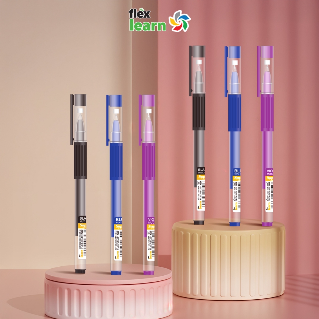 Bút gel Flex FLEX-GEL001 - Bút bi gel ngòi 0.5mm có nắp đậy, viết mượt ...
