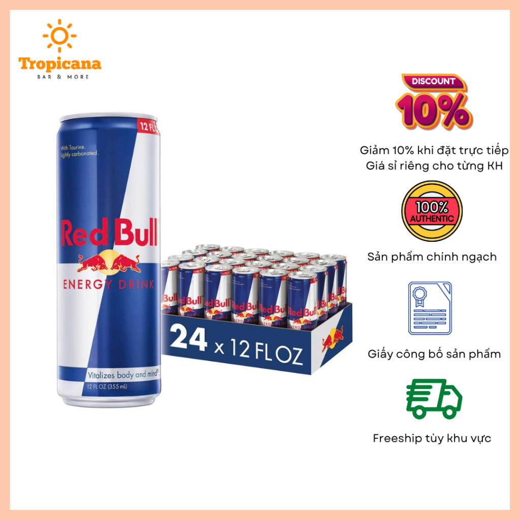 THÙNG Nước uống tăng lực Redbull Energy Drink - Red Bull nhập khẩu châu ...