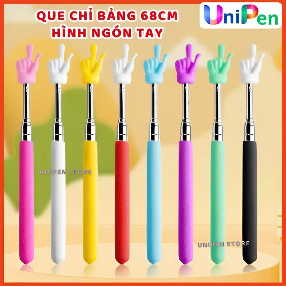 Que chỉ bảng HÌNH NGÓN TAY 68cm Unipen, giáo cụ dạy học, đồ dùng học ...