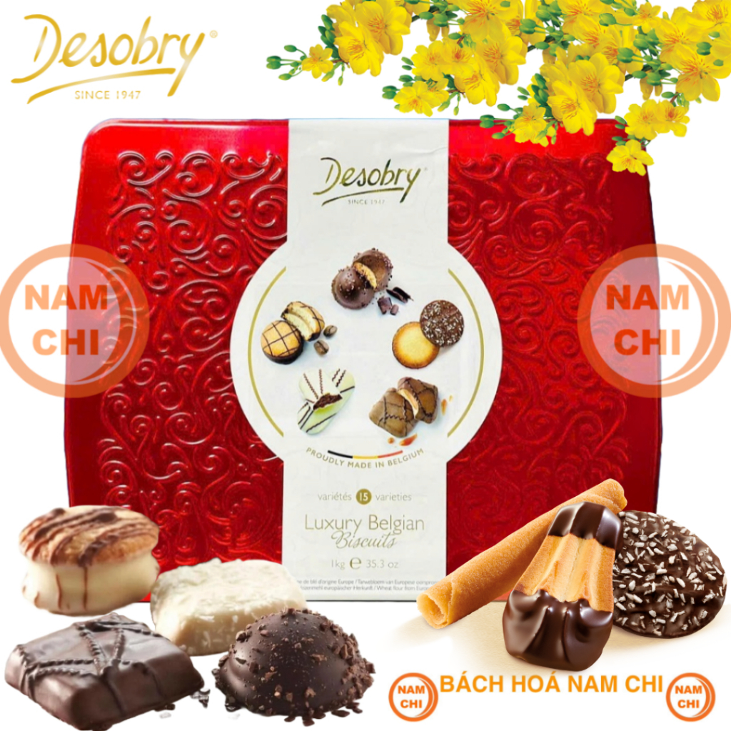 [HÀNG TẾT NGON] Bánh Quy Tổng Hợp Desobry Mix 15 Loại Hộp Thiếc 1KG Ăn ...