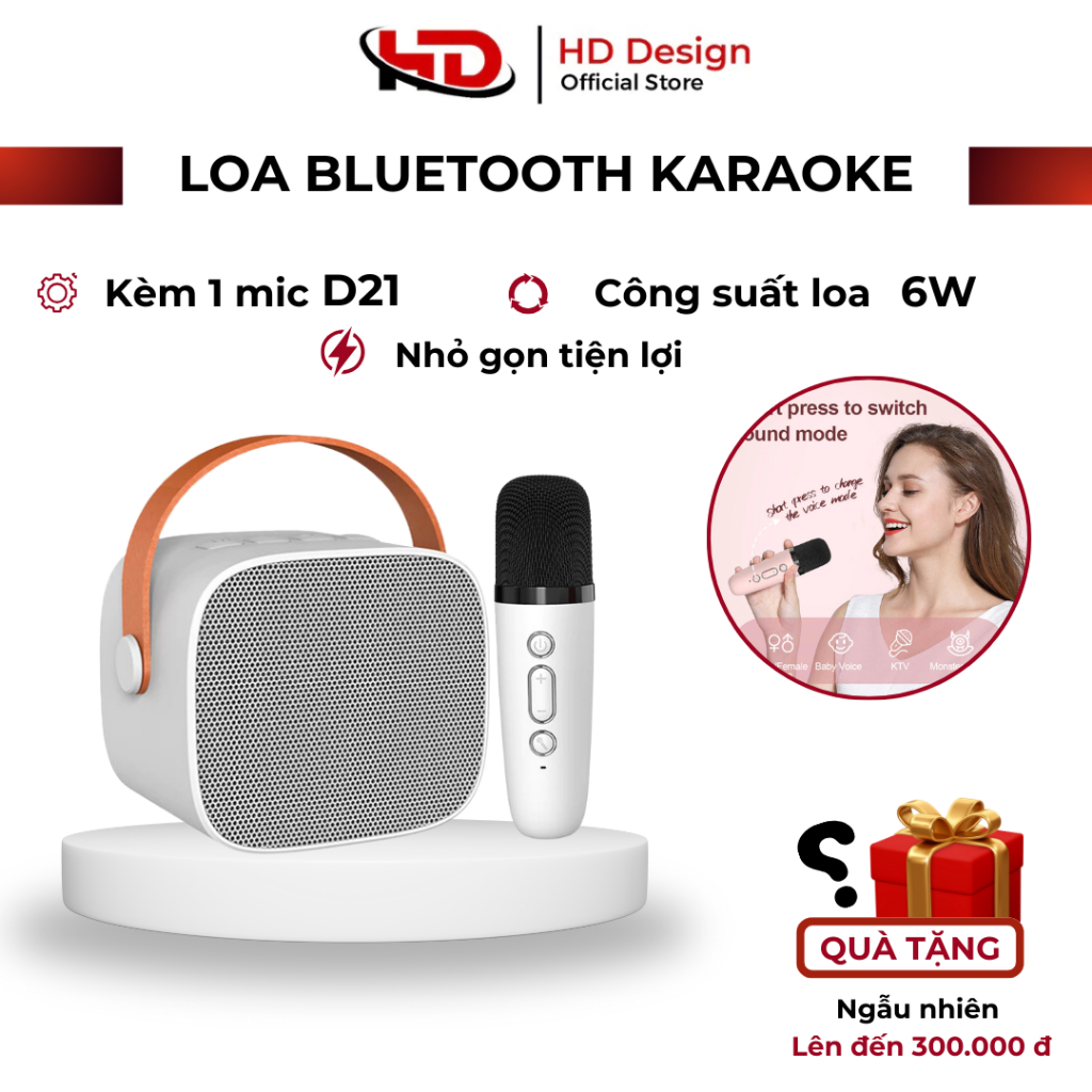 Loa Bluetooth Mini Kraoke Kèm 1 Mic D20 - Âm Bass Cực Hay - Nhiều Chế ...