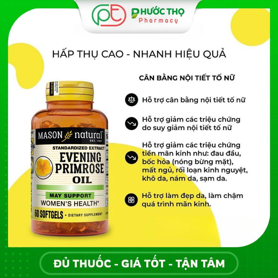 Viên uống Mason Natural Evening Primrose Oil - Cân bằng nội tiết tố nữ ...