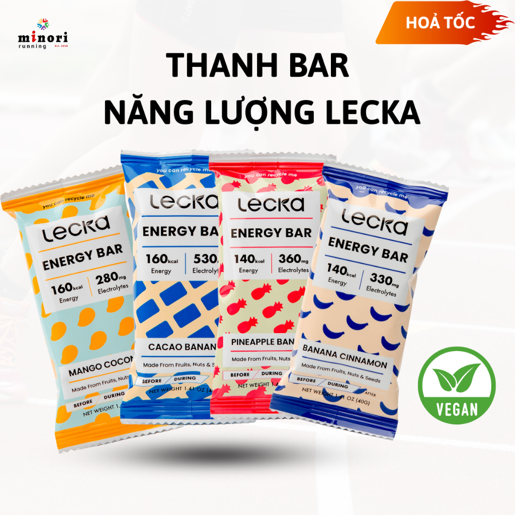 Thanh năng lượng Lecka Energy Bar 40g, 20g Thuần chay Vị trái cây tự ...