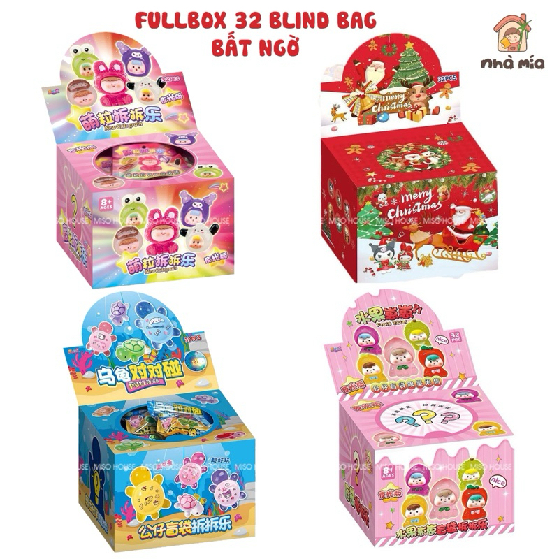 Hộp 32 túi mù moi moi, rùa babythree, crybaby, mộng kuromi full box túi ...