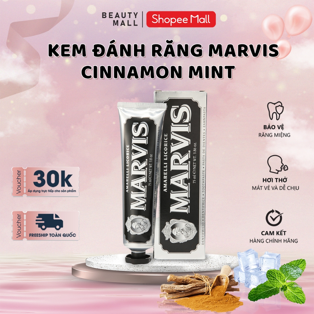 Kem Đánh Răng Marvis Amarelli Licorice Mint 85ml | Shopee Việt Nam
