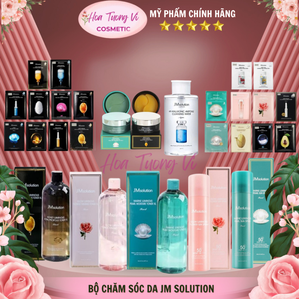 [Bộ JM Solution] Mặt nạ đắp mắt/ Xịt chống nắng/Tẩy trang/Nước hoa hồng | Shopee Việt Nam