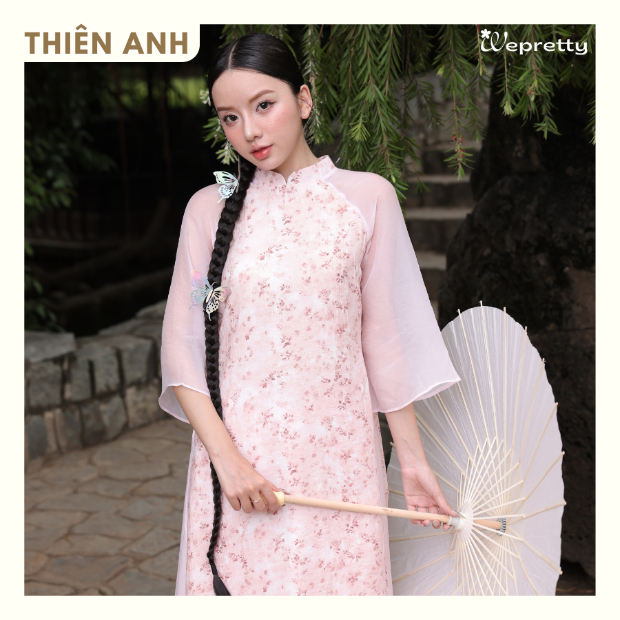 Áo dài nữ kèm chân váy S26 phối vải tơ mềm - Áo dài Tết Thiên Anh Wepretty Clothes | Shopee Việt Nam