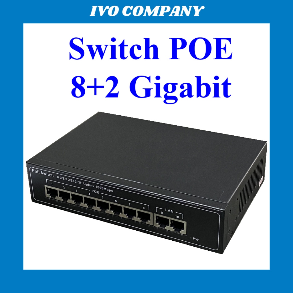 Bộ Chia Mạng POE 10 Cổng Switch POE 8+2 Uplink Gigabit | Shopee Việt Nam