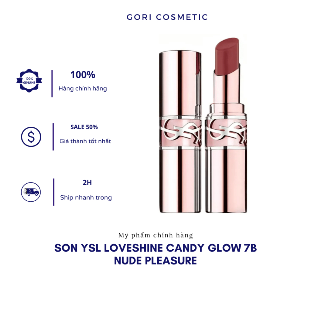 Son YSL Loveshine Candy Glow 7B Nude Pleasure | Shopee Việt Nam