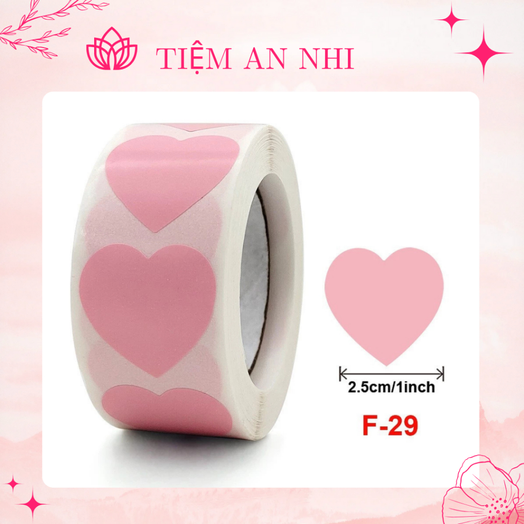 Cuộn 500 Sticker Trái Tim Dùng Trang Trang Trí, Dán Nhãn, Gói Quà Tặng ...