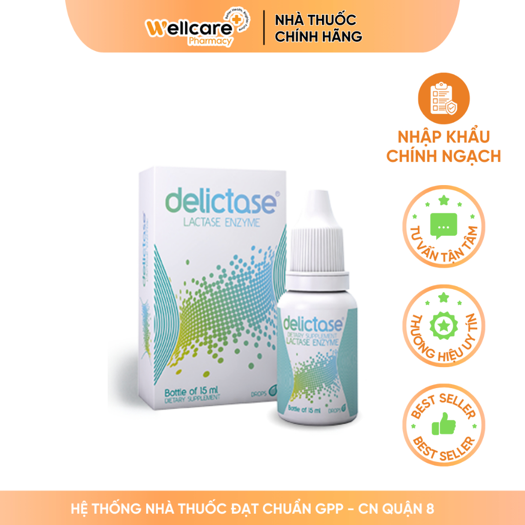 [CHÍNH HÃNG] Men tiêu hóa Delictase - Lọ 15ml giảm tình trạng rối loạn tiêu hóa bất dung nạp ...