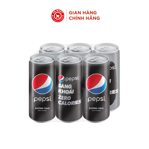 Lốc 6 lon nước Pepsi không calo/vị chanh không calo, lon 320ml | Shopee Việt Nam