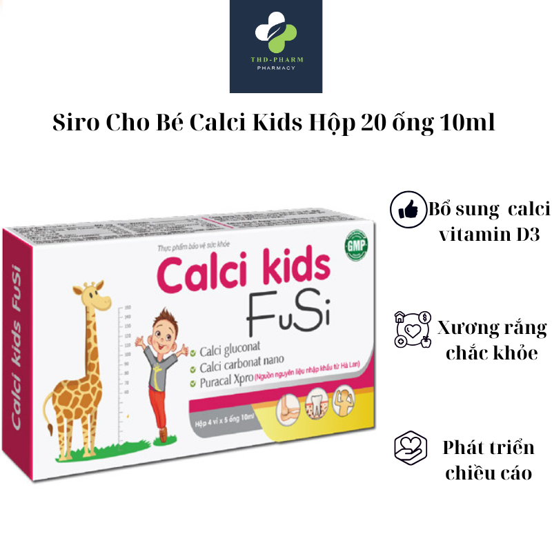 Siro cho bé Calci Kids Fusi- Bổ sung canxi,vitamin D3, xương và răng chắc khỏe, phát triển chiều ...