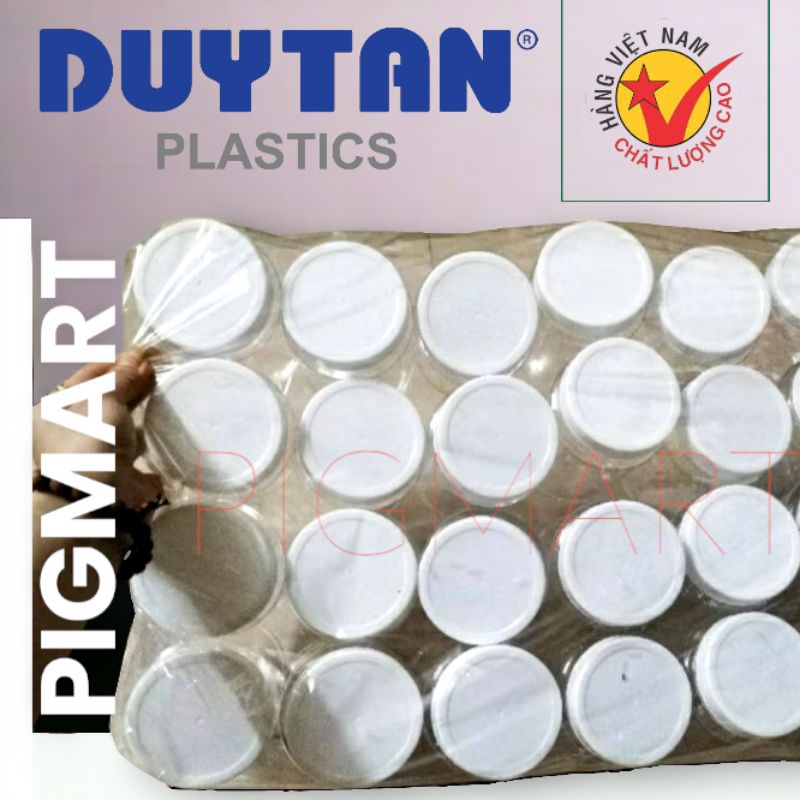 Lốc 24 hũ nhựa PET tròn DUY TÂN 500~600g nắp trắng Thẩu nhựa Duy Tân ...
