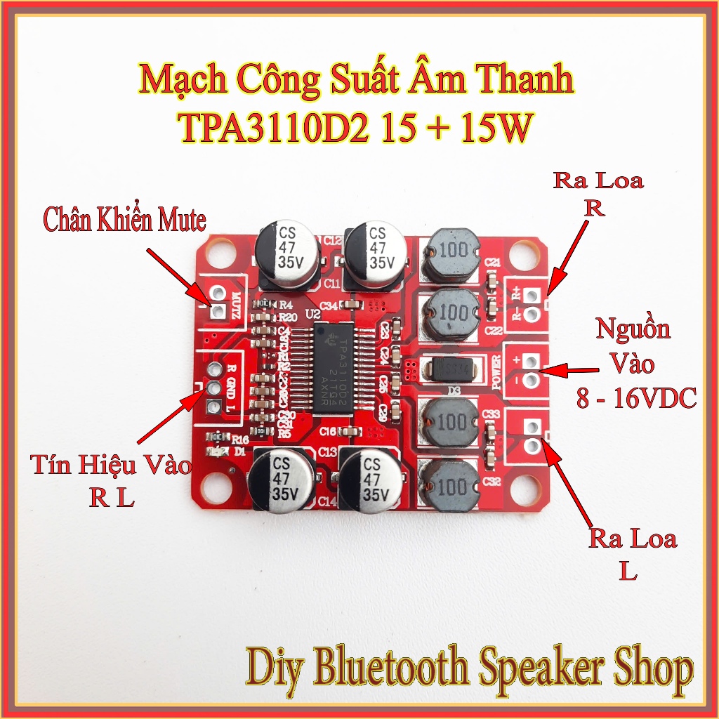 Mạch khuếch đại công suất âm thanh stereo class d TPA3110D2 2x15w | Shopee Việt Nam