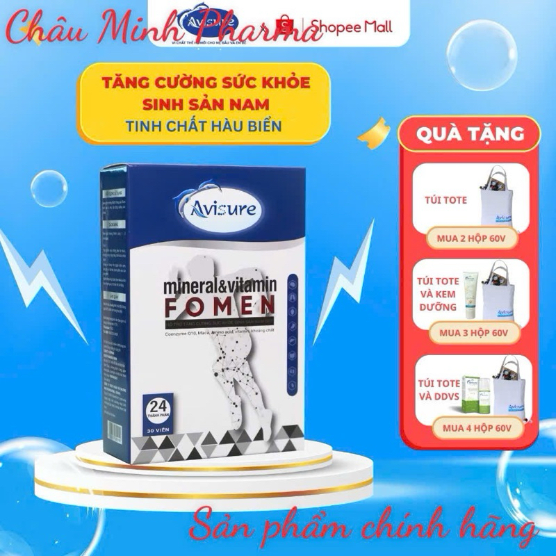 Tăng cường sức khỏe sinh sản nam giới Avisure Fomen tinh chất hàu biển ...