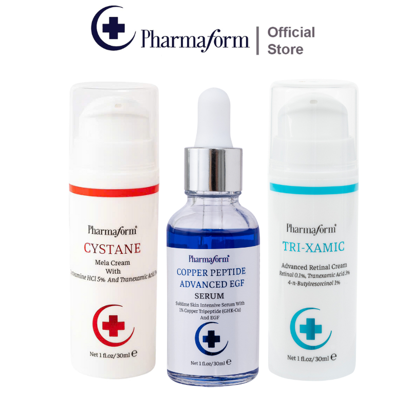 [COMBO]Hỗ trợ điều trị nám, giảm thâm mụn Pharmaform Cystane Mela Cream ...