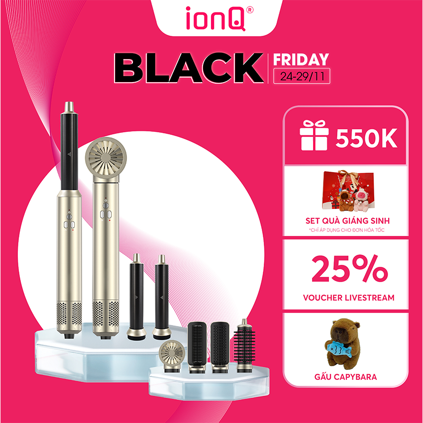 Máy sấy tóc tạo kiểu 6in1 ionQ MultiStyle 400 triệu ion âm [Đặc biệt chỉ áp dụng SHIP HỎA TỐC ...