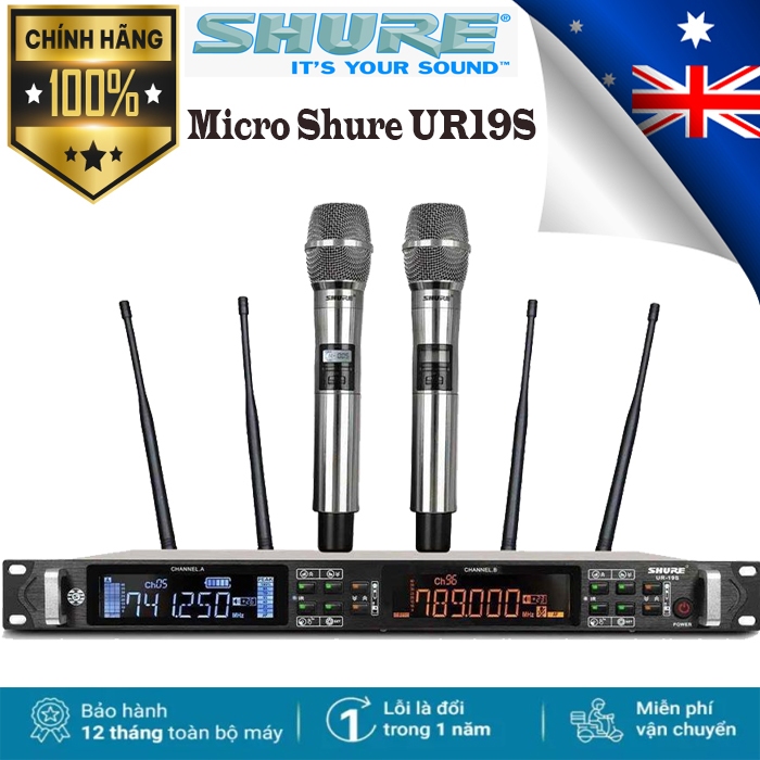 Micro Không Dây Shure UR-19S Sóng Xa 200m, Hát Nhẹ Chống Hú, Tiếng Sáng ...