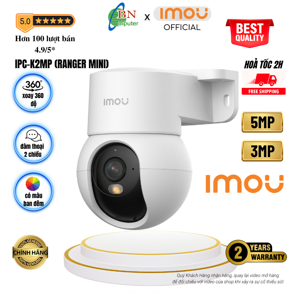 Camera Wifi IMOU có màu ban đêm IPC-K2MP 3MP/5MP, đàm thoại 2 chiều ...