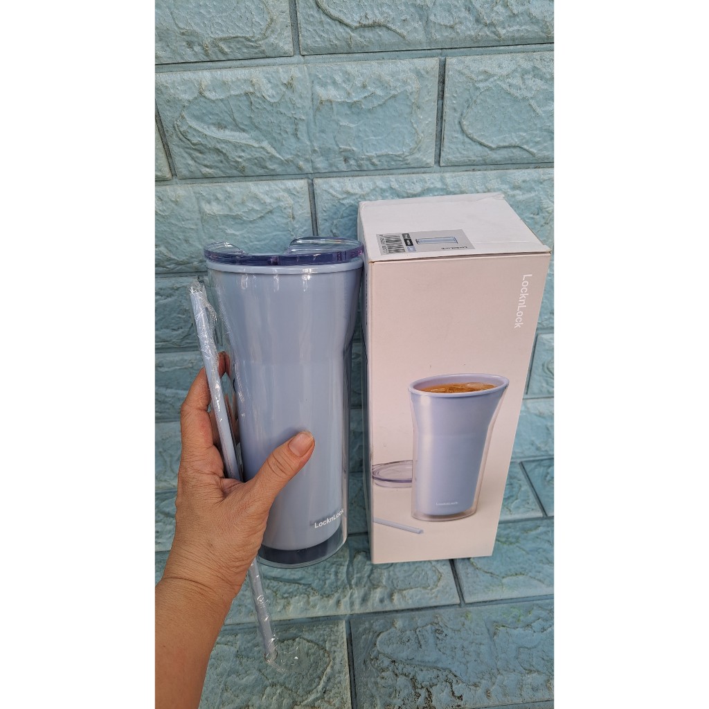 Ly nhựa 2 lớp giữ nhiệt Lock&Lock 770ml kèm ống hút | Shopee Việt Nam