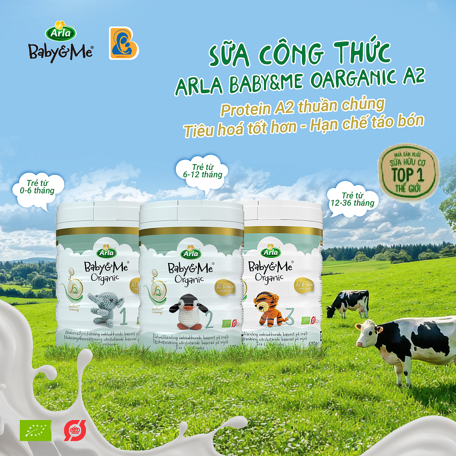 Sữa Arla Baby&Me Organic đạm A2 thuần chủng cao cấp từ Đan Mạch số 1,2,3 hộp 600g | Shopee Việt Nam